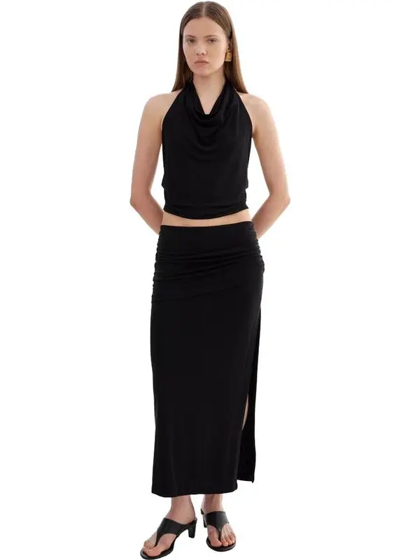 LAMARQUE Knit Halter Top - Black