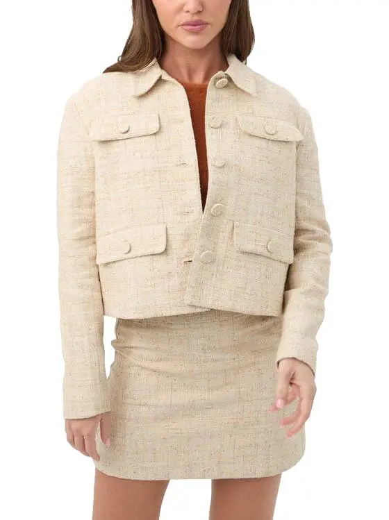 Trina Turk Bayonne Tweed Jacket - Biarritz Beige