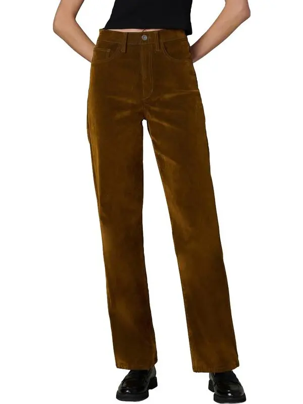 Joe's Jeans The Margot Flocked High-waist Straight-leg Jeans - Bronze Brown