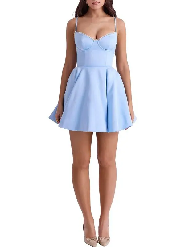 House Of Cb Minimoiselle Bustier Mini Dress - Cinderella Blue