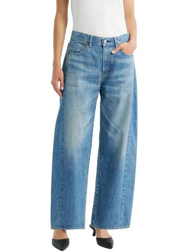 Moussy Vintage Bayard Wide Leg Jeans - Blue