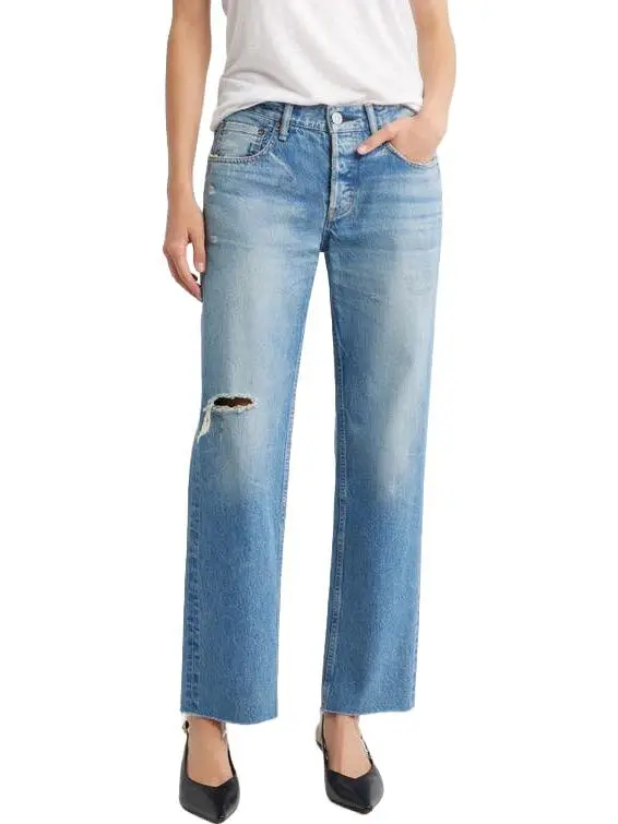 Moussy Vintage Frankford Ankle Straight-leg Jeans - Blue