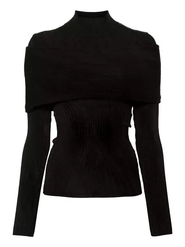 MUGLER Knitted Top - Black