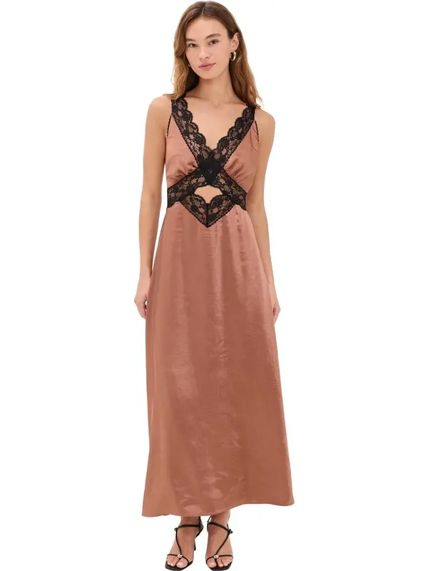 O.P.T Athina Maxi Dress - Chocolate