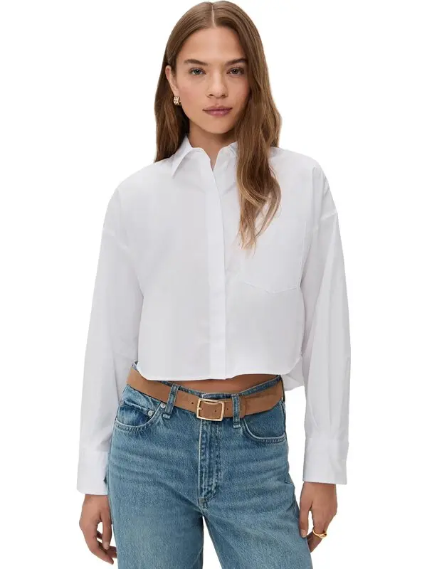 Rag & Bone Marin Cropped Shirt - White
