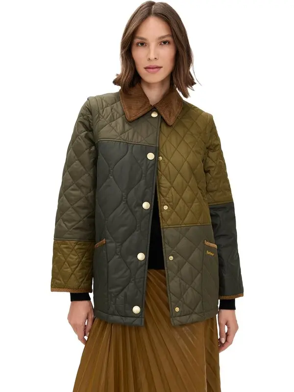 Barbour Lorrie Quilted Barn Jacket - Fern Leaf/sage/light Sage