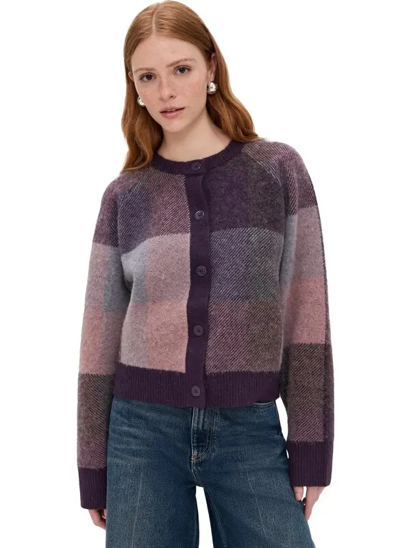 Rodebjer Nina Plaid Cardigan - Winetasting