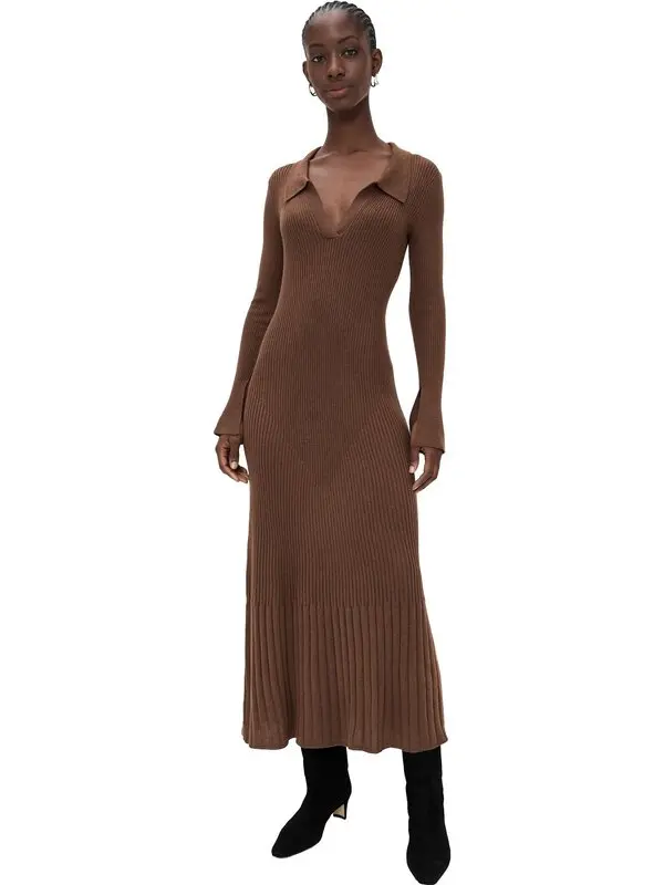 O.P.T Nicole Midi Dress - Chocolate Brown