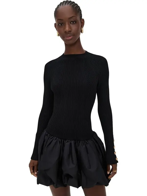 Aje Moonlight Knit Mini Dress - Black