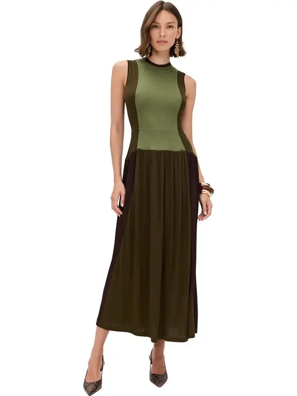 Ulla Johnson Amaliya Jersey Sleeveless Dress - Militaire