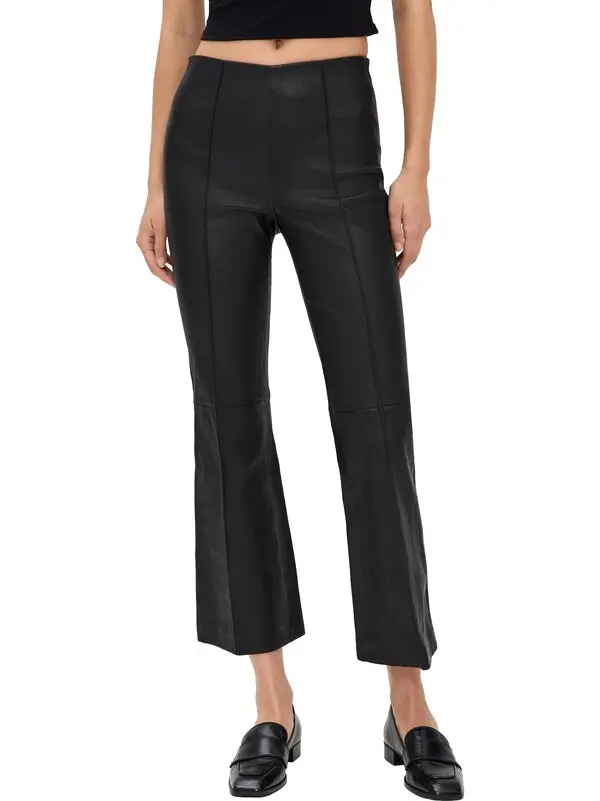 Rag & Bone Irina Leather Kick Flare Pants - Black
