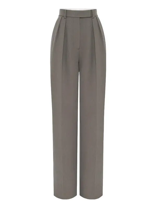 Alex Perry Tailored High-waisted Trousers - Grey
