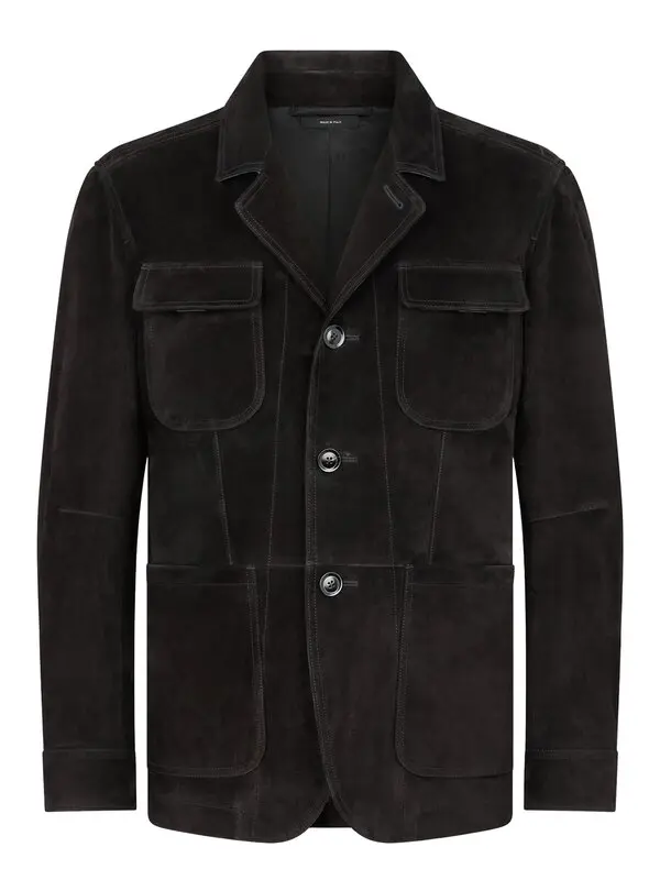 TOM FORD Suede Military Jacket - Black