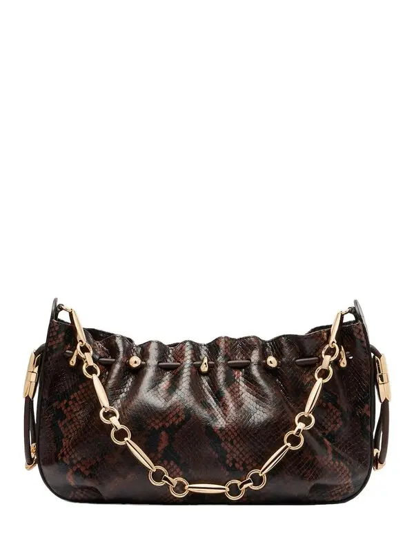 Zimmermann Halcyon Snake-effect Leather Shoulder Bag - Brown