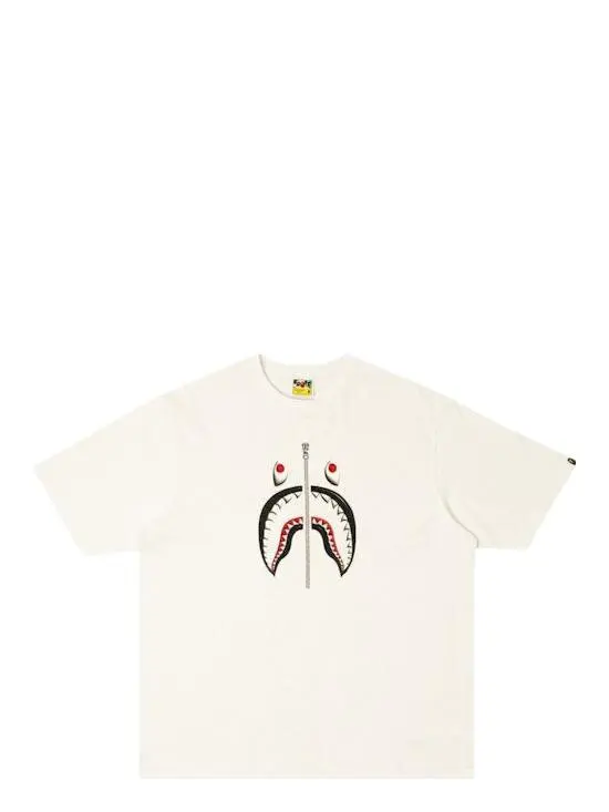 A BATHING APE 3d Shark Relaxed Fit Tee Shirt - White