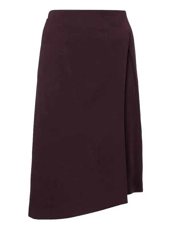 Victoria Beckham Wrap Midi Skirt - Burgundy