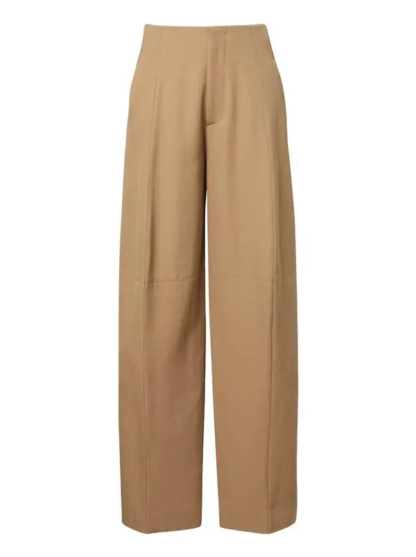 Victoria Beckham High-rise Wide-leg Virgin Wool Pants - Brown