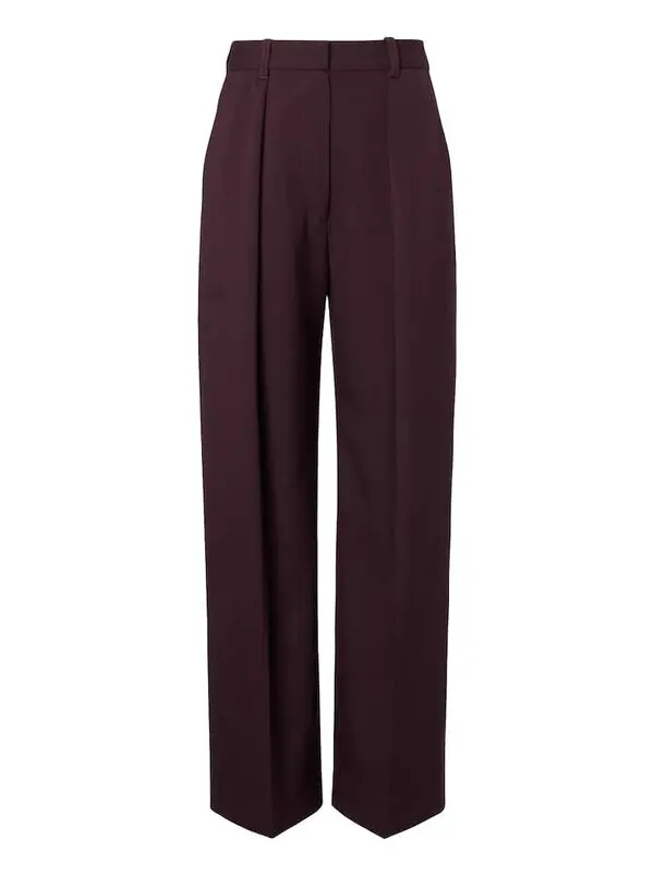Victoria Beckham High-rise Wide-leg Trousers - Burgundy