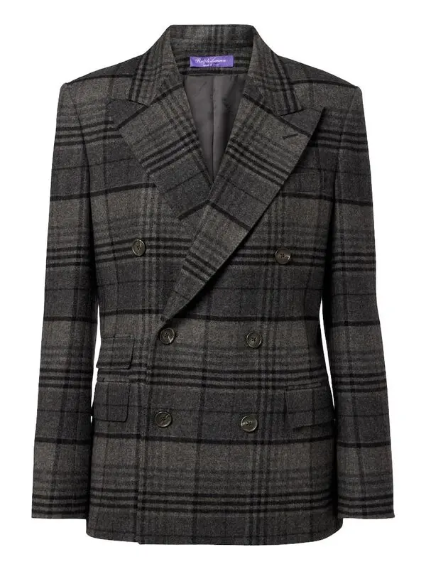 Ralph Lauren Kent Checked Double-breasted Wool Jacket - Grey