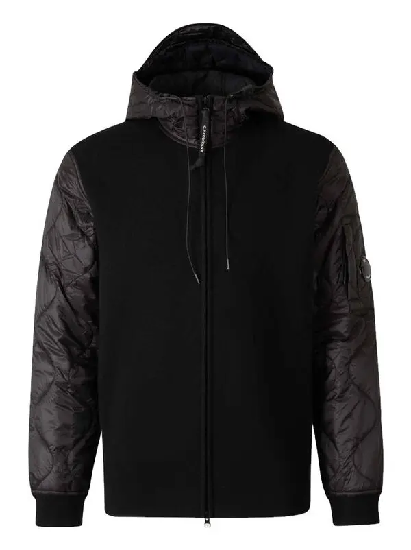 C.P. COMPANY Hooded Zip Cardigan - Black
