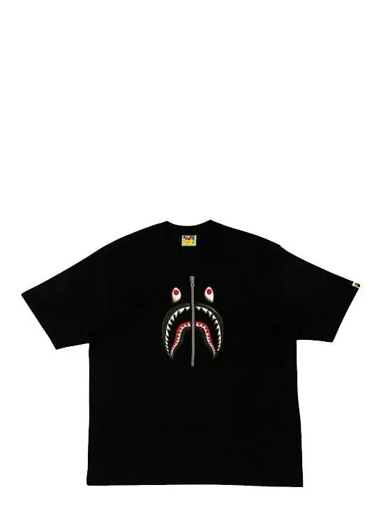 A BATHING APE 3d Shark Relaxed Fit Tee Shirt - Black