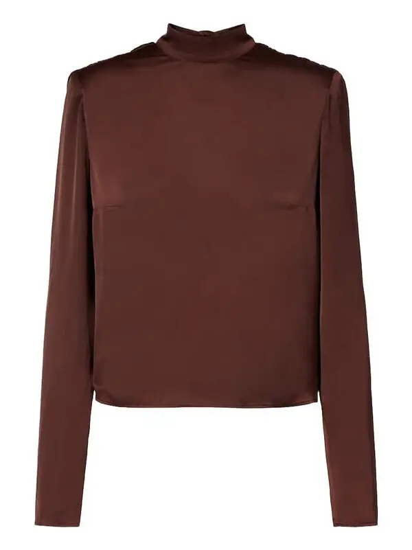 ROTATE BY BIRGER CHRISTENSEN Lipika Satin Top - Brown
