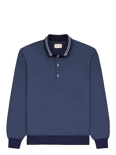 Aimé Leon Dore Jacquard Collar Snap Pullover - Navy Blue