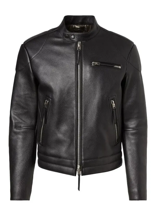 TOM FORD Leather Biker Jacket - Black
