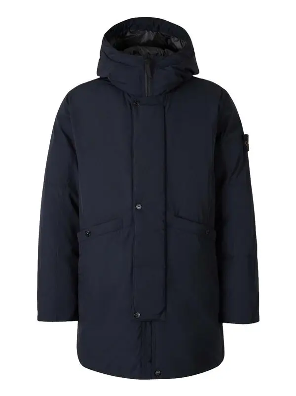 Stone Island Long Puffer Hood - Midnight Blue