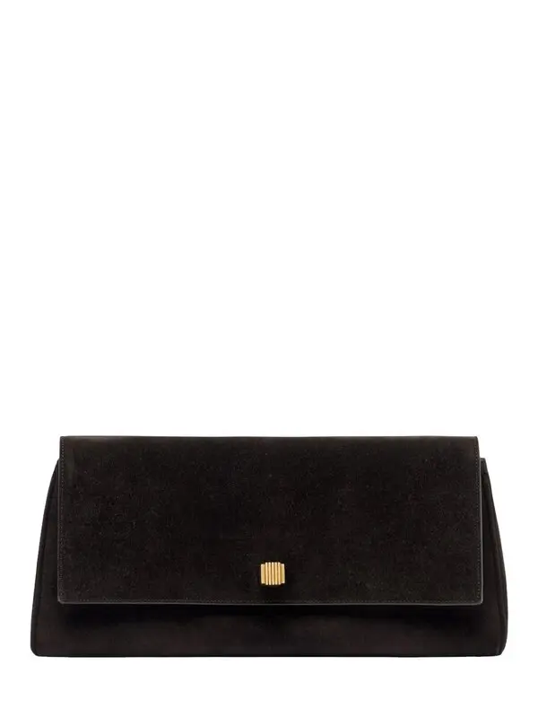 Khaite Audrey Suede Clutch - Brown