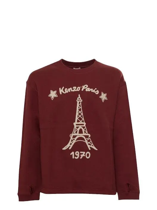 Kenzo Souvenir Paris Logo Sweatshirt - Burgundy