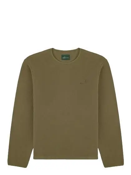 Aimé Leon Dore Golf Longsleeve Fleece Tee Shirt - Winter Moss