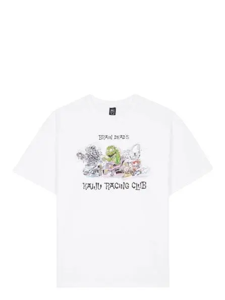 BRAIN DEAD X Godzilla Kaiju Racing Team T-shirt - White