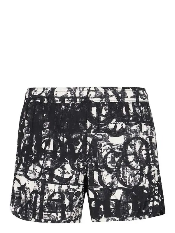 Alexander McQueen Logo Swimshorts - Black/white
