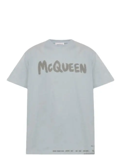 Alexander McQueen Graffiti Print Logo T-shirt - Grey