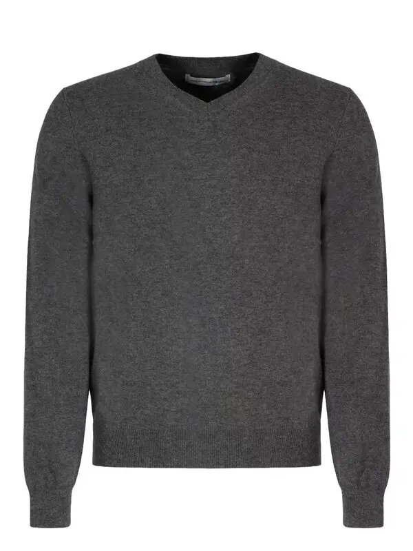 Comme Des Garçons V-neck Wool Sweater - Grey