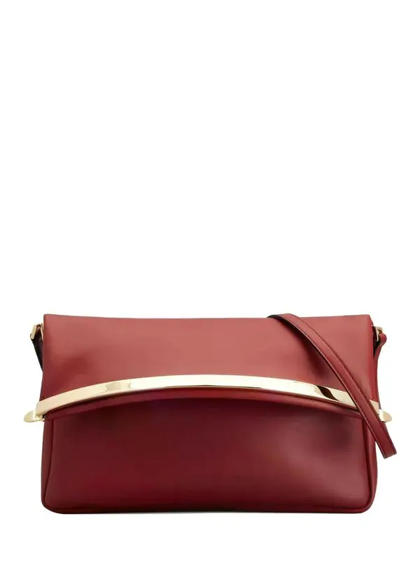 TOD'S Leather Clutch With Detachable Strap - Red