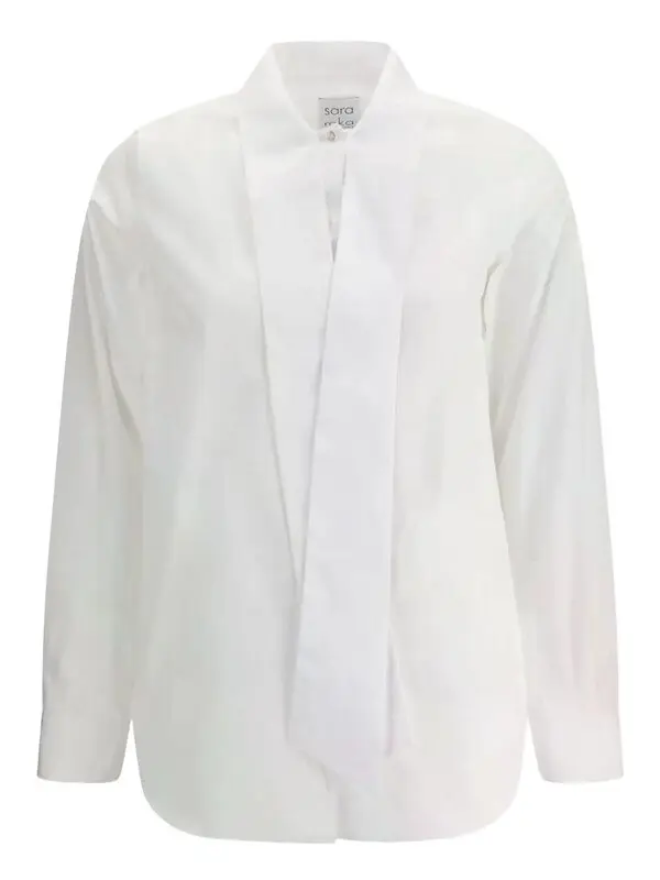 SARA ROKA Neck-tie Shirt - White