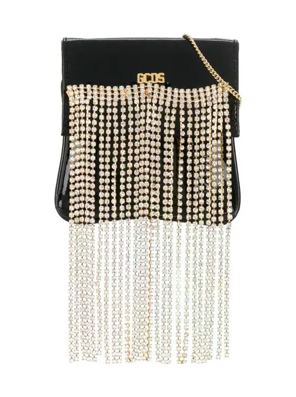 Gcds Mini Rhinestone Crossbody Bag - Black