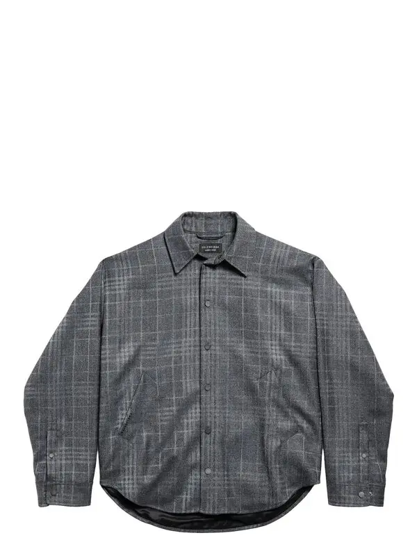 Balenciaga Garde-robe Tartan Overshirt - Grey & Silver