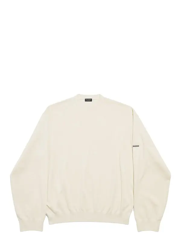 Balenciaga Cashmere Knit Crewneck Sweater - Cream