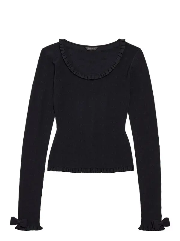 Balenciaga Long Sleeve Top - Black