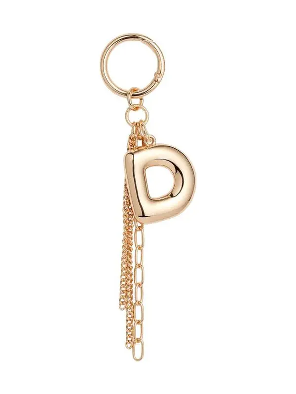 Chelsea28 Bubble Letter Bag Charm - D- Gold