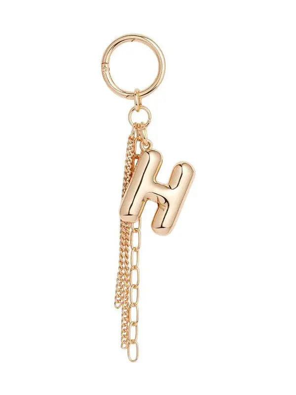 Chelsea28 Bubble Letter Bag Charm - H- Gold