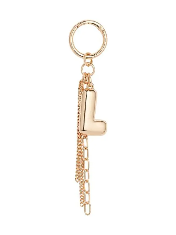 Chelsea28 Bubble Letter Bag Charm - L- Gold
