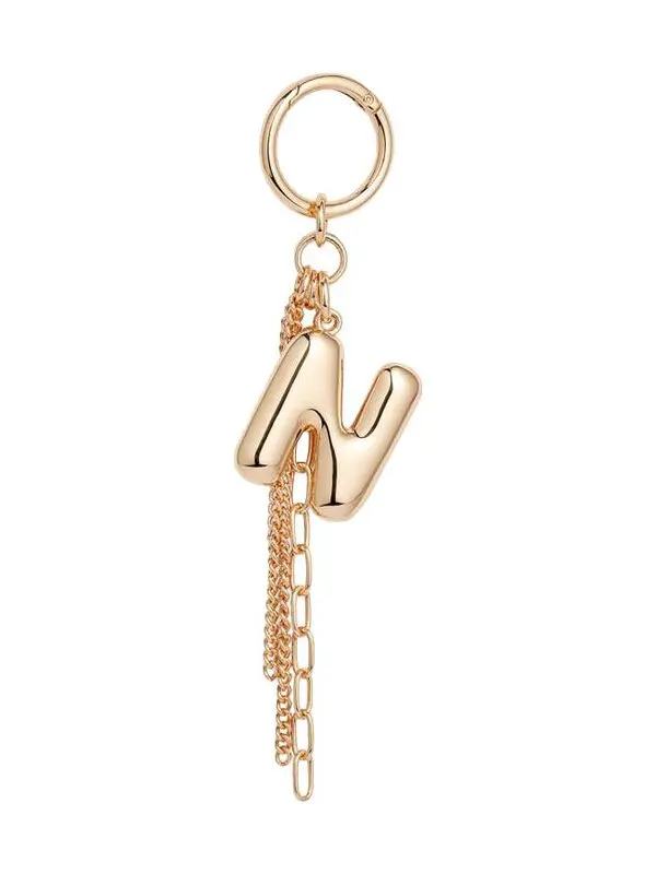 Chelsea28 Bubble Letter Bag Charm - N- Gold