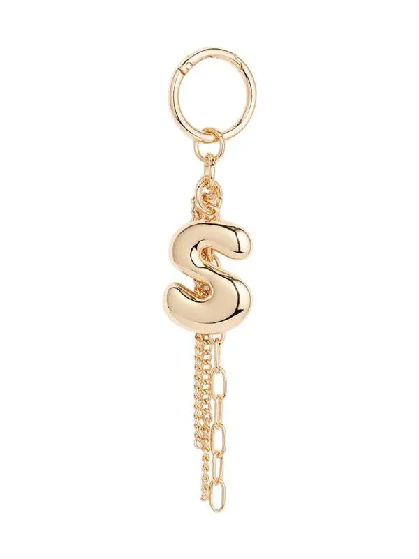 Chelsea28 Bubble Letter Bag Charm - S- Gold