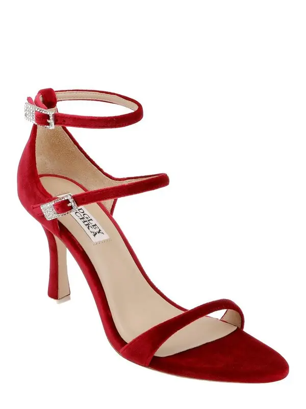 Badgley Mischka Valencia Ankle Strap Sandal - Red Velvet