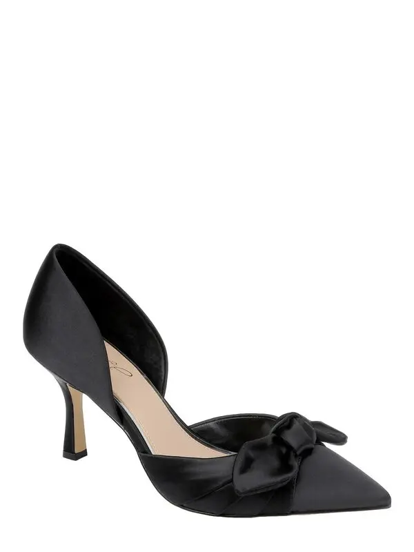 Badgley Mischka Emelia D'orsay Pointed Toe Pump - Black Satin