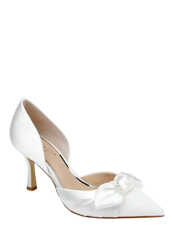 Badgley Mischka Emelia D'orsay Pointed Toe Pump - Ivory Satin